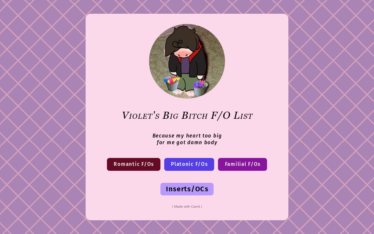 Violet's Big Bitch F/O List